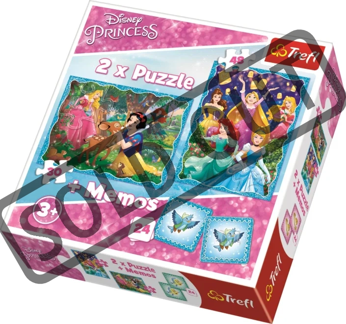 TREFL Puzzle Disney princezny 30+48 dílků + pexeso | Puzzle-puzzle.cz