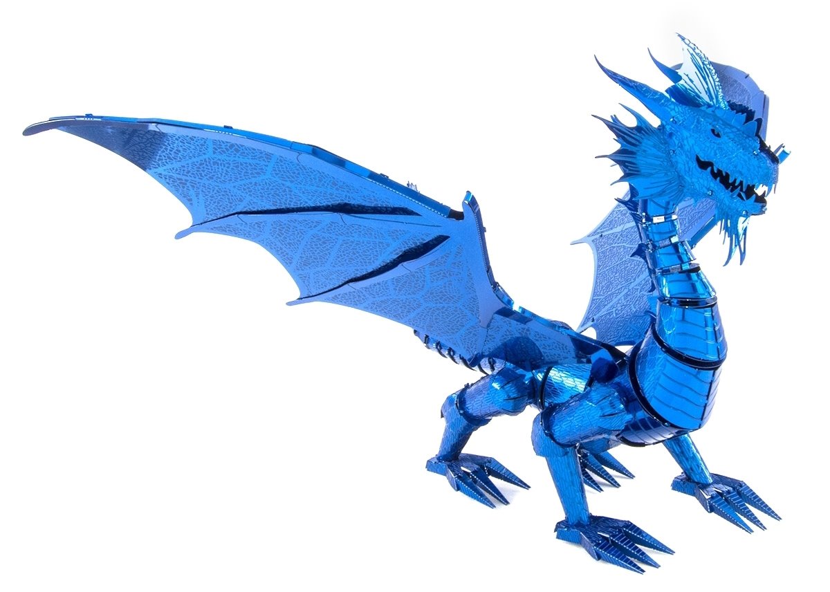METAL EARTH 3D puzzle Modrý drak (ICONX) | Puzzle-puzzle.cz