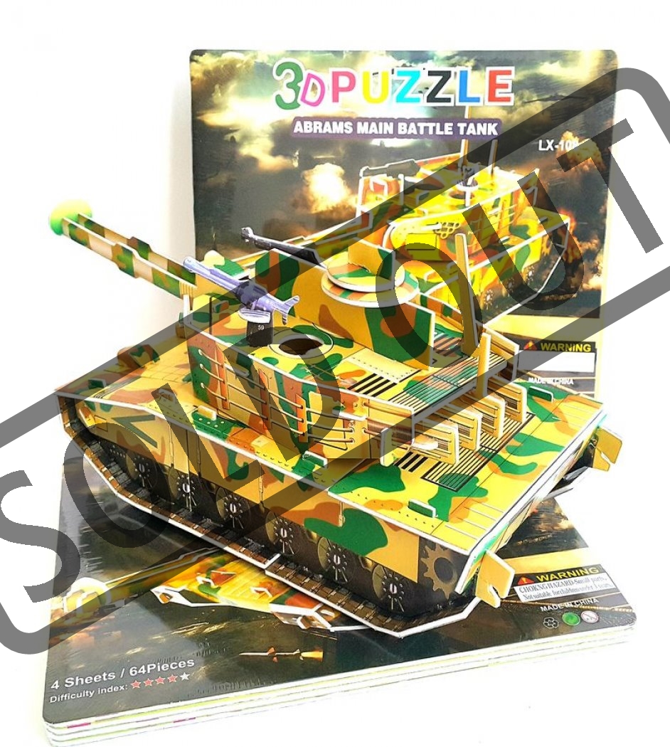 3D puzzle Tank Abrams 64 dílků | Puzzle-puzzle.cz