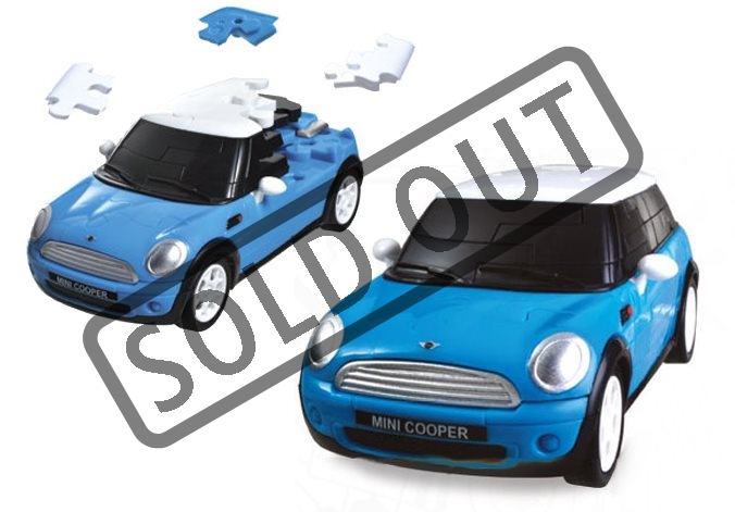 HAPPY WELL 3D Puzzle Mini Cooper 1:32 modrý | Puzzle-puzzle.cz