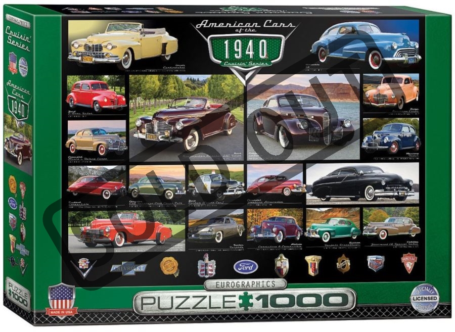 EUROGRAPHICS Puzzle Americká auta z roku 1940, 1000 dílků | Puzzle ...