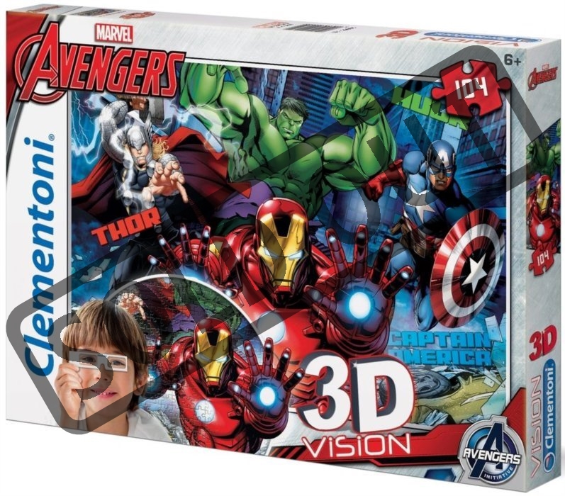CLEMENTONI Puzzle 3D Vision Avengers 104 dílků | Puzzle-puzzle.cz