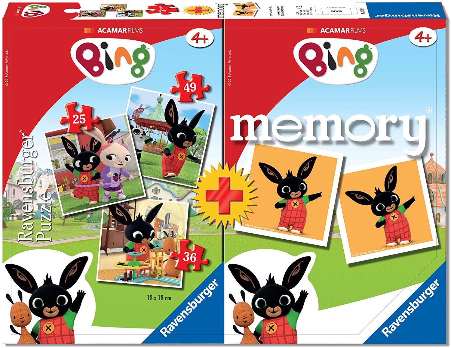 RAVENSBURGER Puzzle Bing 3v1 (25,36,49 dílků) + pexeso | Puzzle-puzzle.cz