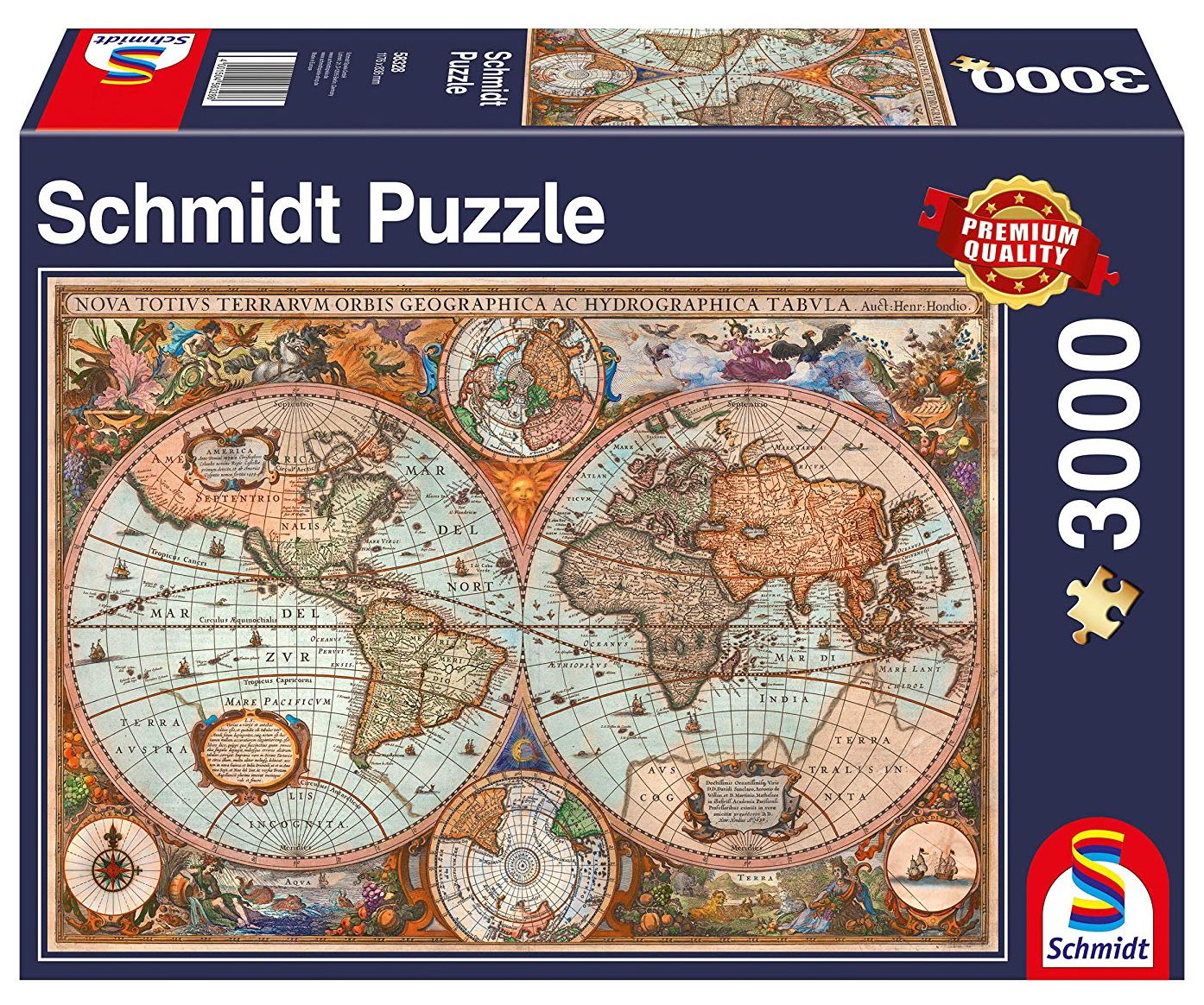 SCHMIDT Puzzle Historická mapa světa 3000 dílků | Puzzle-puzzle.cz