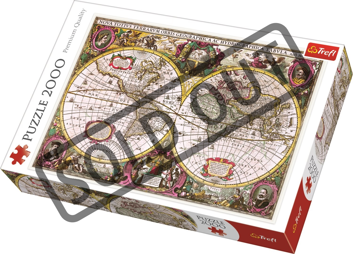 TREFL Puzzle Historická mapa světa r. 1630, 2000 dílků | Puzzle-puzzle.cz
