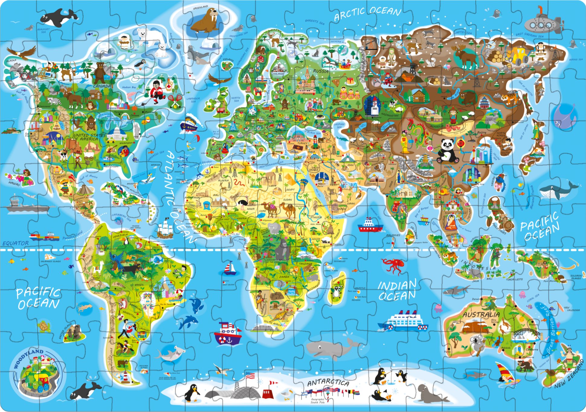 Popular Puzzle Mapa Světa v Angličtině 160 dílků | Puzzle-puzzle.cz