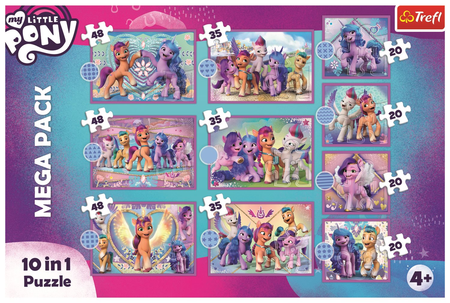 TREFL Puzzle My Little Pony: Zářiví poníci MEGA PACK 10v1 | Puzzle ...