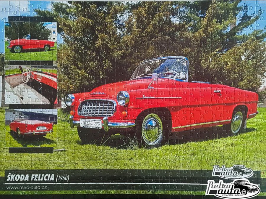 RETRO-AUTA Puzzle č. 10 Škoda Felicia (1960) 500 dílků | Puzzle-puzzle.cz