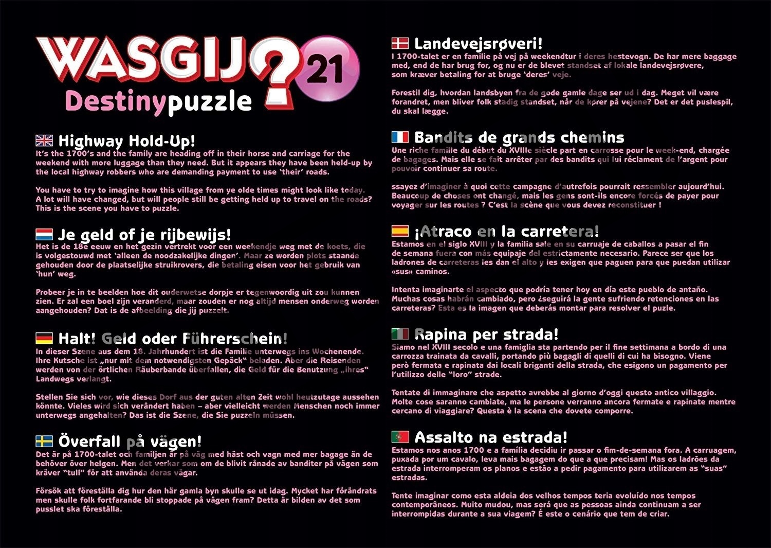 JUMBO Puzzle WASGIJ Destiny 21: Přepadení 1000 dílků | Puzzle-puzzle.cz