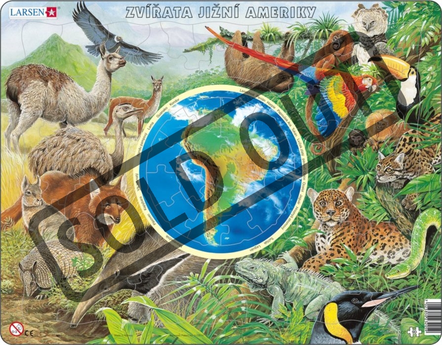 LARSEN Puzzle Zvířata Jižní Ameriky 90 dílků | Puzzle-puzzle.cz